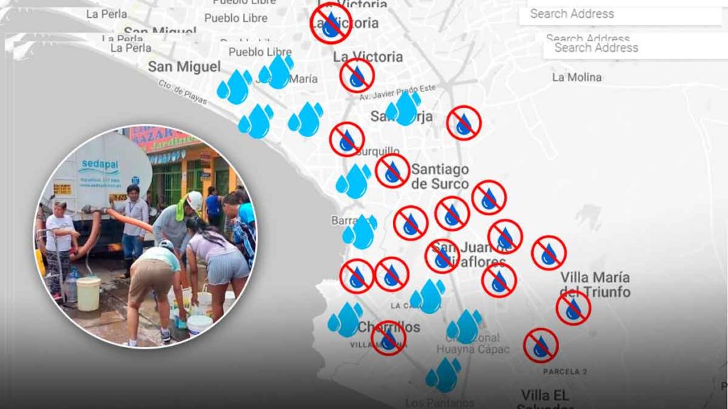 Los 22 distritos y 119 sectores dentro del corte de agua de Sedapal