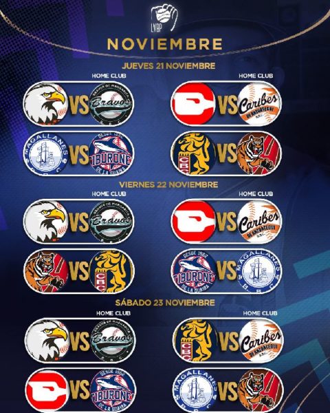 Calendario oficial del beisbol venezolano - LVBP 2024 - 2025