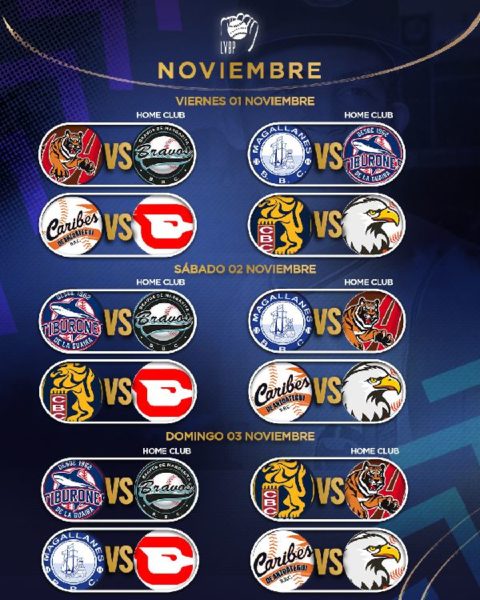 Calendario oficial del beisbol venezolano - LVBP 2024 - 2025